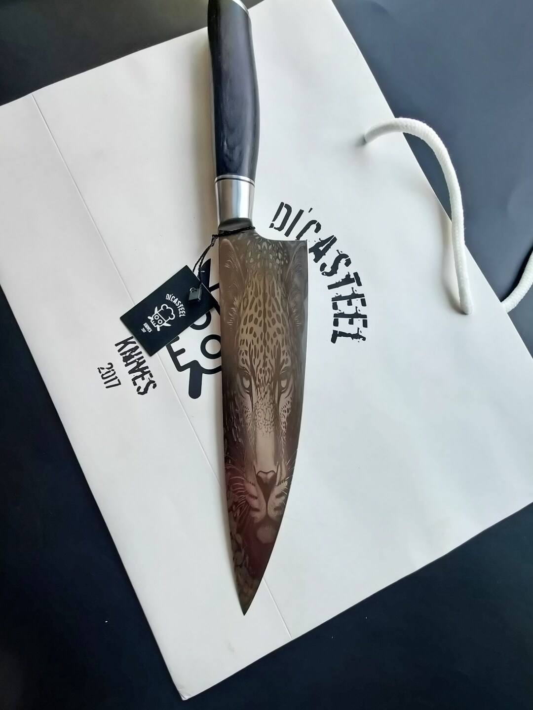 Embrace the Wild Special Edition Chef Knife Jaguar Engraved by Di ...