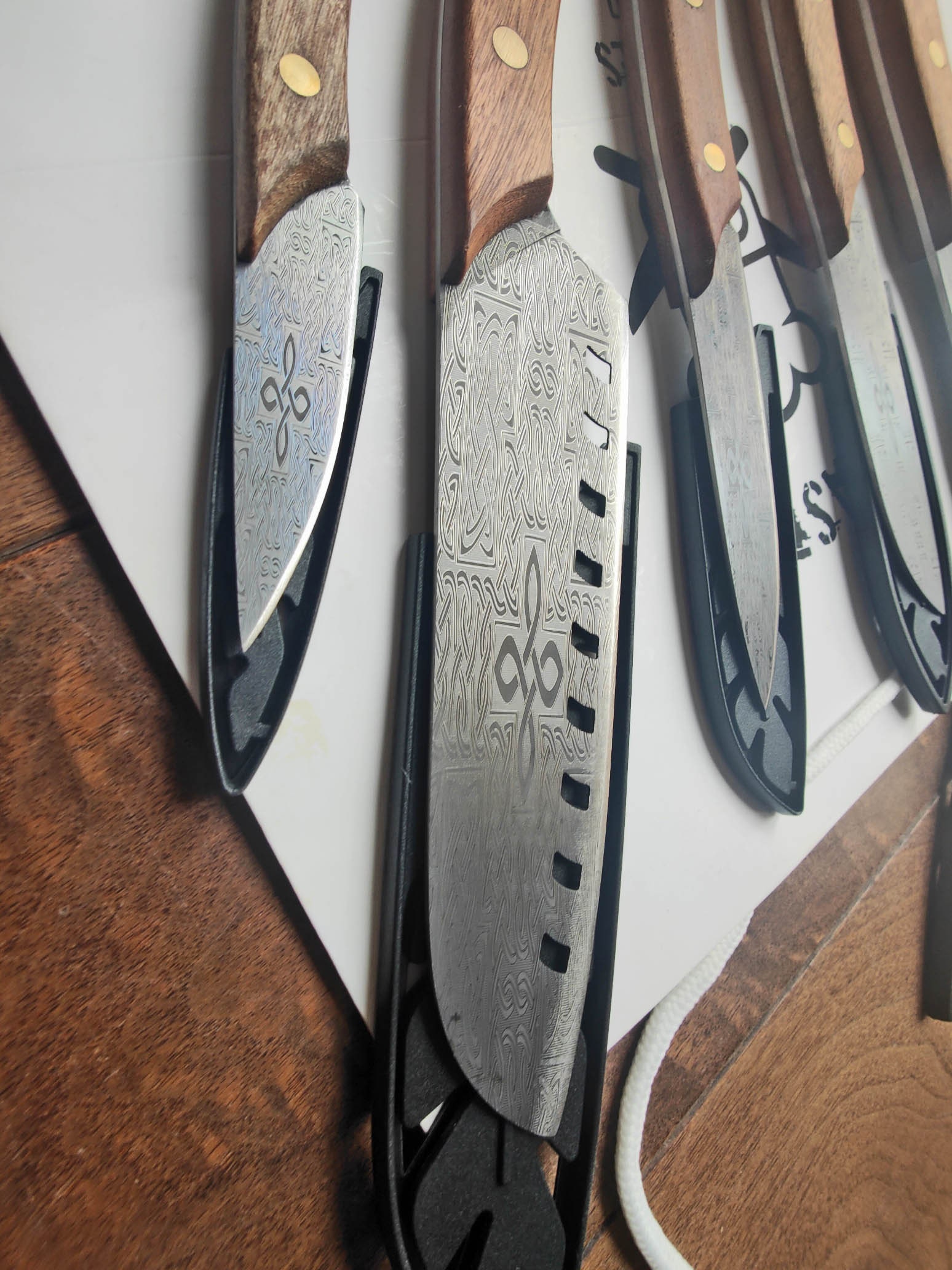 Unveiling the Beauty of Our 5 Piece Knife Set Engraved Irish Celtic ...