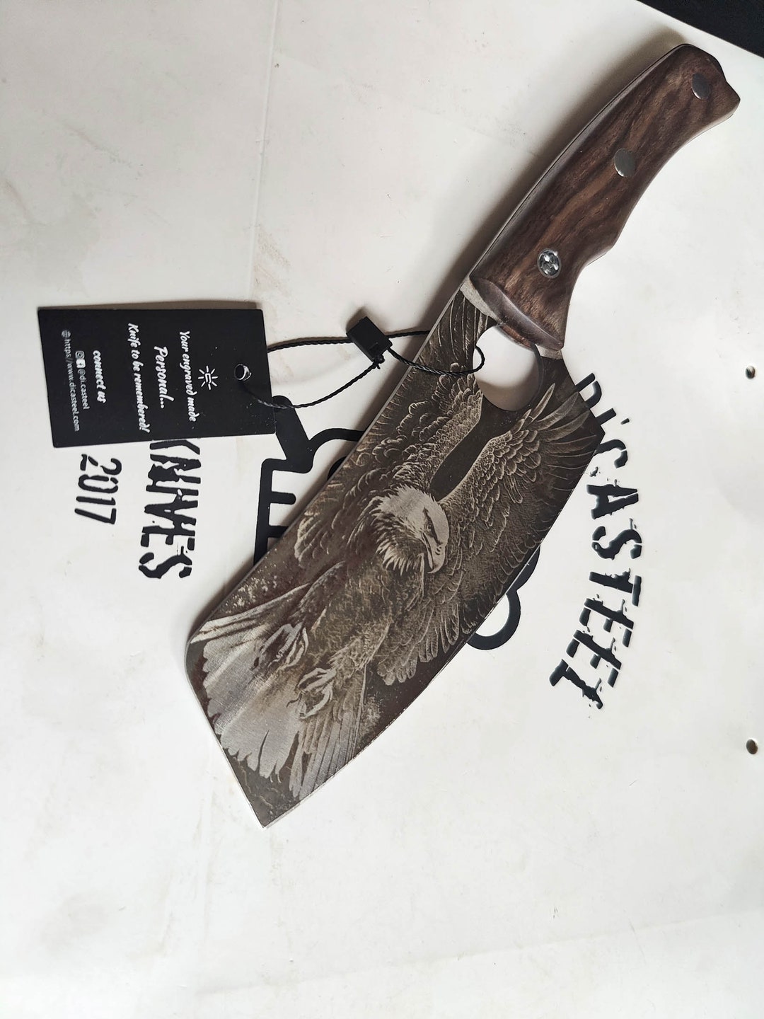 Majestic Precision Mini Cleaver Knife With Eagle Engraving by Di ...