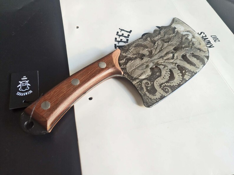 Cleaver Knife With Octopus Engraving Cook With the Grace and Power of ...