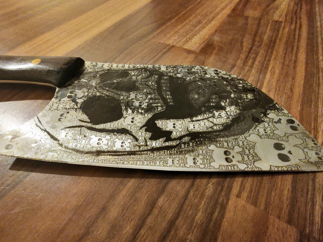 Forged Skull Cleaver Knife: Rock 'n' Roll Kitchen, Custom Engraving - Etsy