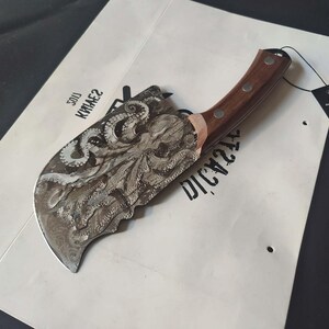 Cleaver Knife With Octopus Engraving Cook With the Grace and Power of ...
