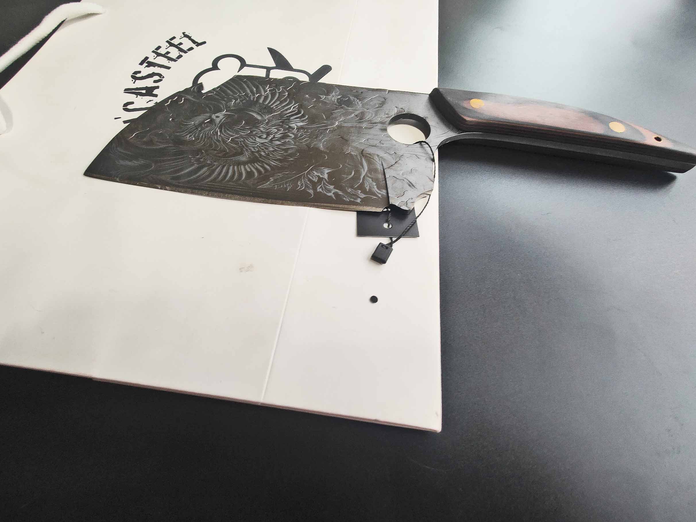 Rise From the Shadows Cleaver Knife With Phoenix Engraving by Di ...