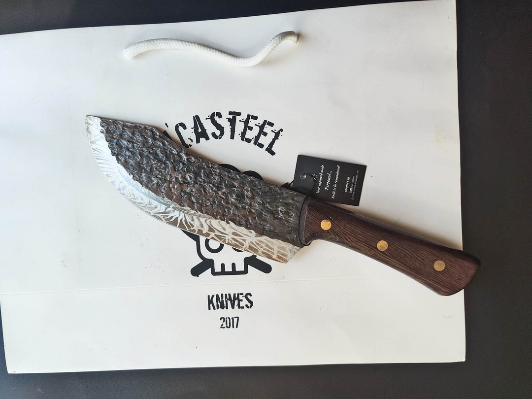 Embrace the Sun Forged Butcher Knife With Tribal Sun Engravings by Di ...