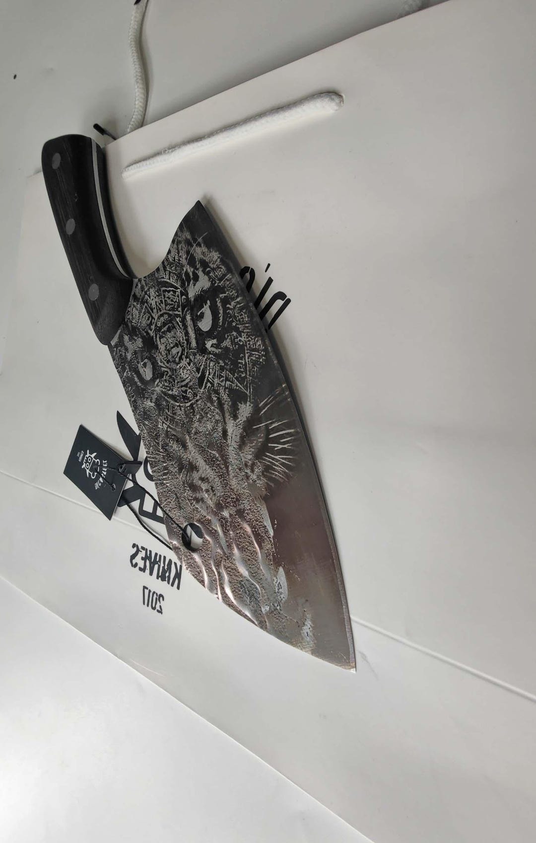 Cleaver Knife With Aztec Jaguar Engraving – A Tribute to Strength and ...