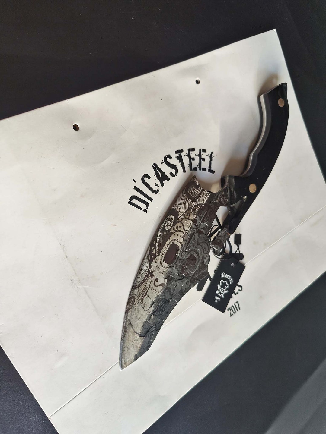 Skull Engraved Cleaver Knife: Stainless Steel Chopping Knife With ...