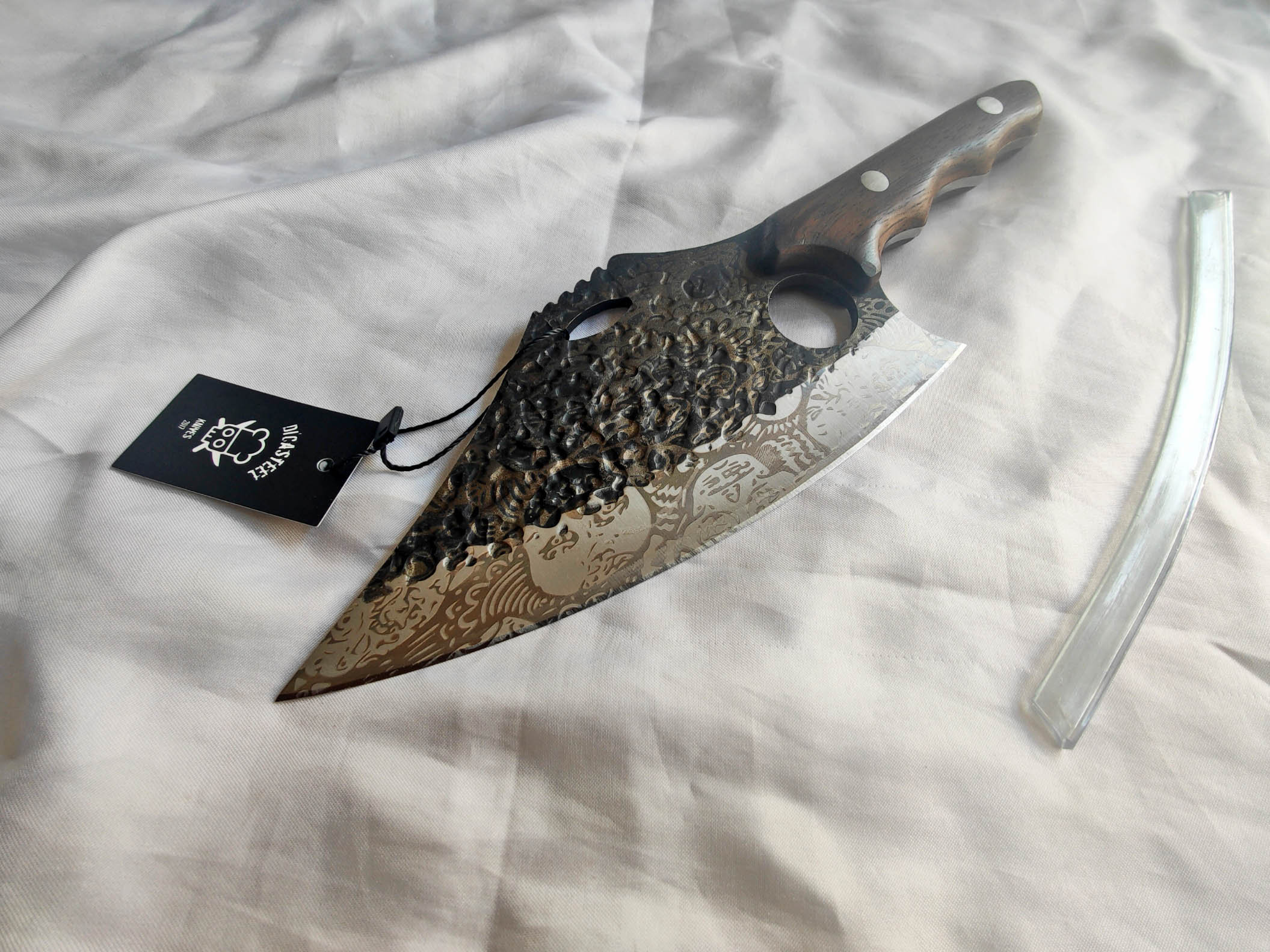 Artistry Forged in Steel: Cleaver Knife With Mexican Skull Engraving by ...