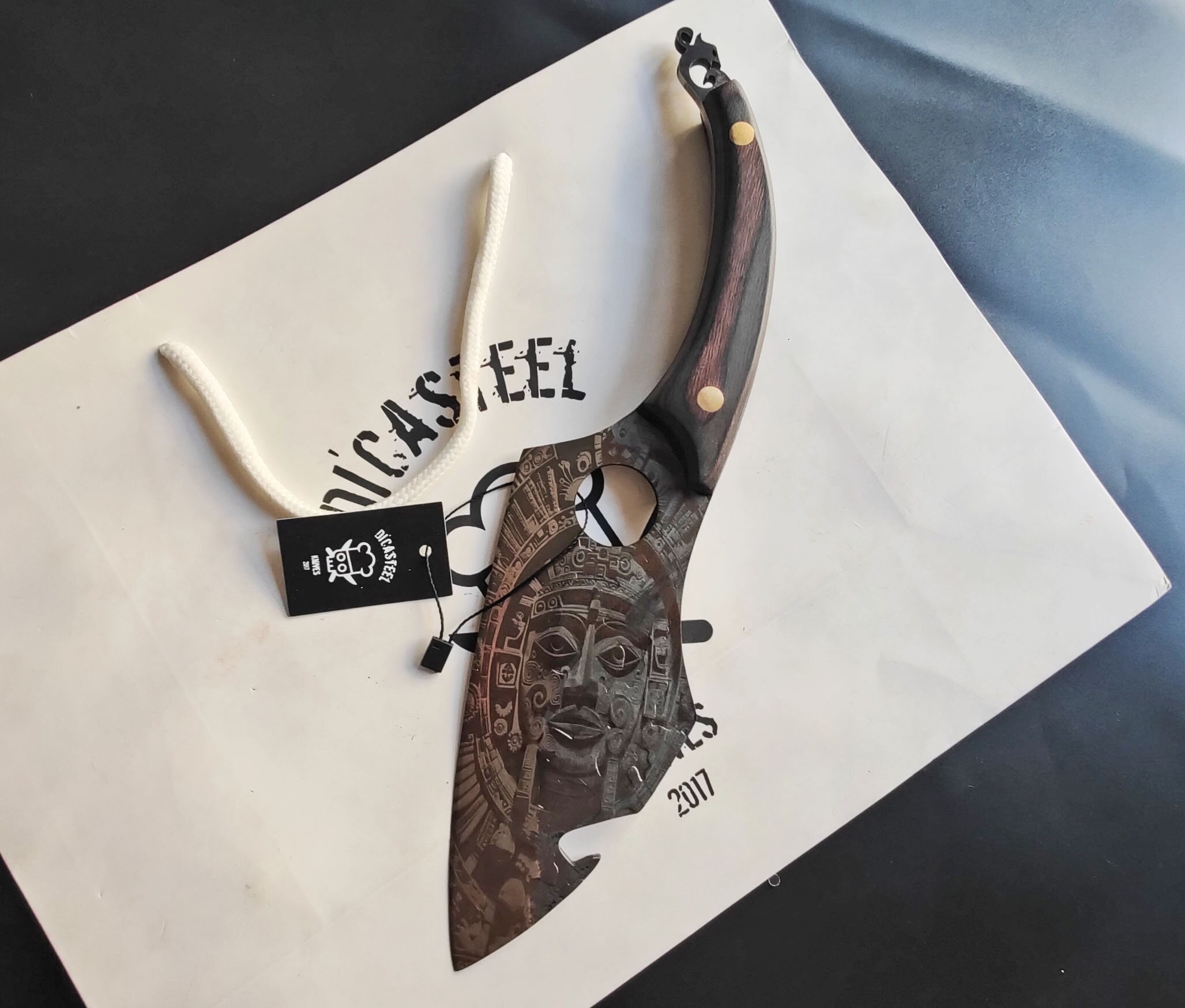 Serbian Cleaver Knife With Aztec God Engraving - Embrace Diversity in ...