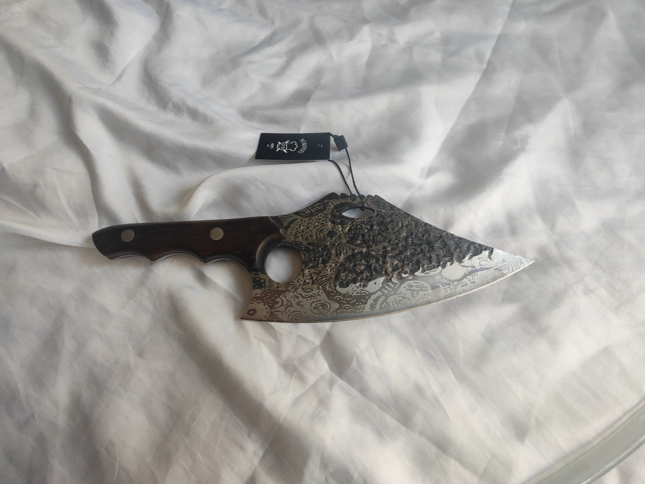 Artistry Forged in Steel: Cleaver Knife With Mexican Skull Engraving by ...