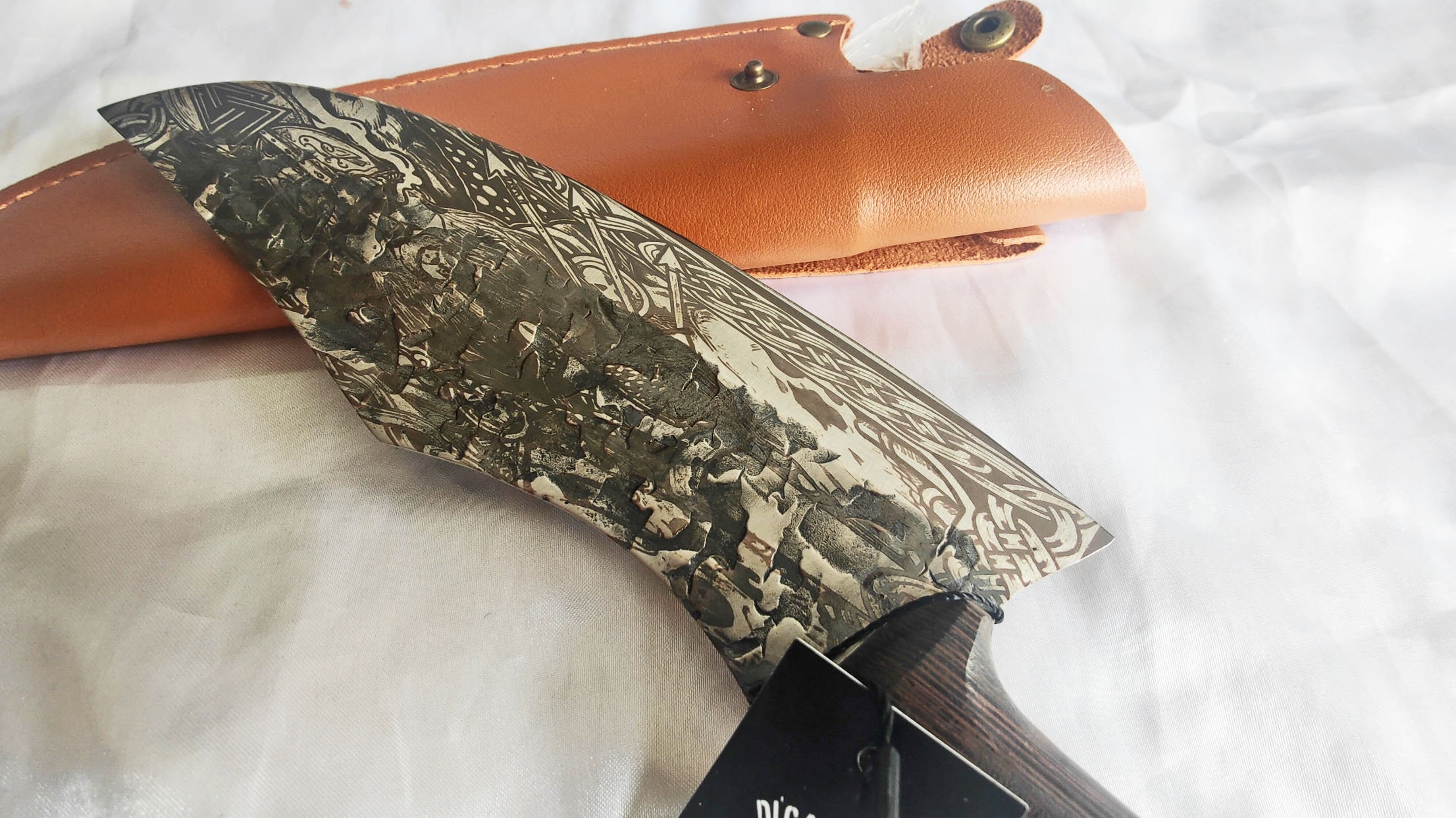 Chopping Knife Viking Fighter Engraved by Di'casteel - Etsy