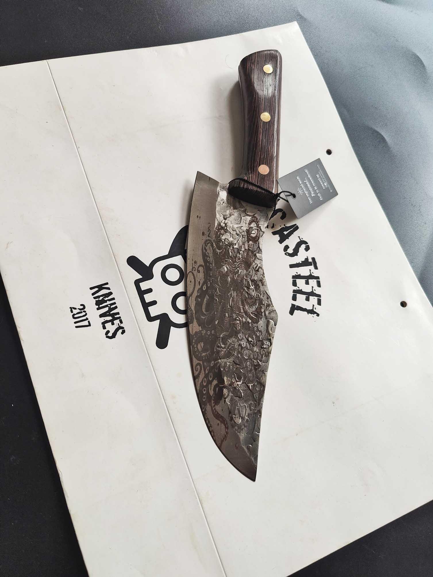 Chef Knife With Octopus Engraving. Strength, Beauty, Precision Dive ...