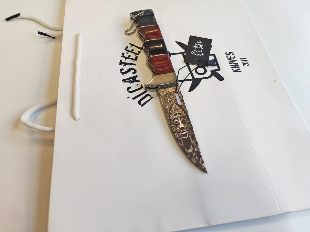 Camping Pocket Knife Inca God Engraving: 440B Stainless Steel Blade - Etsy