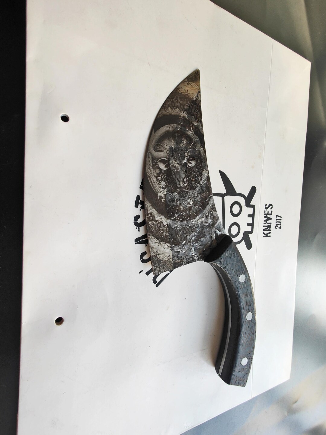 Forged Bull Cutter Knife – Personalized Curved Kitchen Knife - Etsy