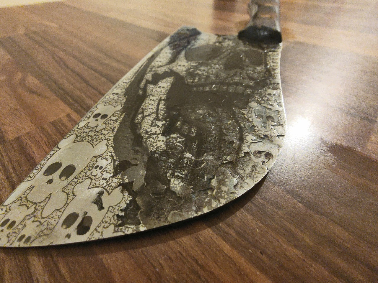 Unleash the Rock 'n' Roll: Forged Cleaver Knife With Skull Engraving by ...