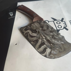 Cleaver Knife With Octopus Engraving Cook With the Grace and Power of ...