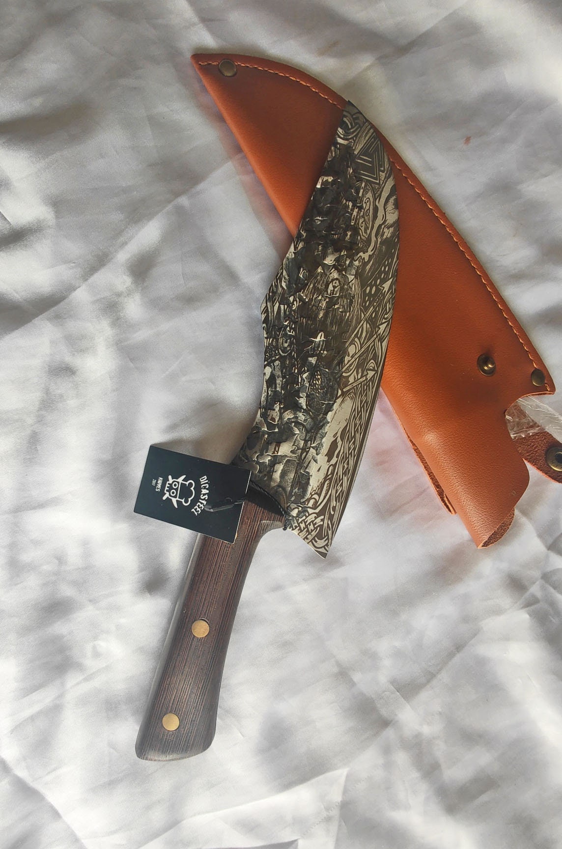 Chopping Knife Viking Fighter Engraved by Di'casteel - Etsy