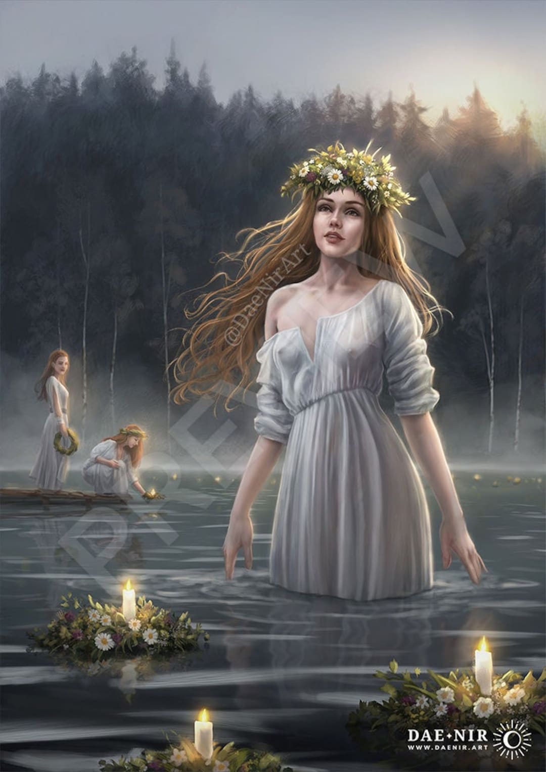 Kupala Night / Original Slavic Art / Fantasy Wallart / Original Gift ...