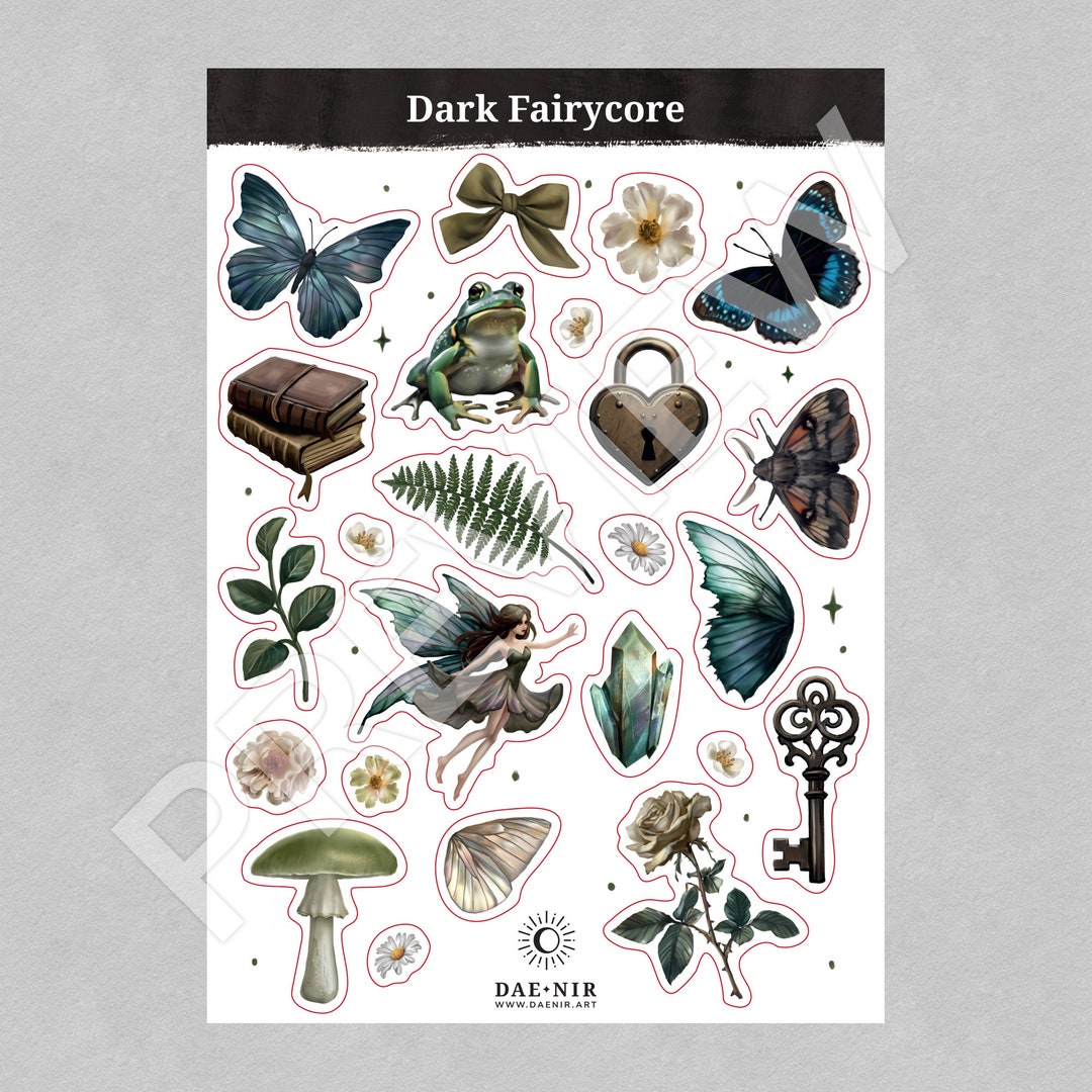 Sticker Set: Dark Fairycore / Butterfly / Ideal as a Gift / Children ...
