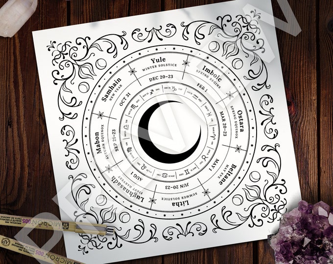DIGITAL DOWNLOAD: the Wheel of the Year / Wicca / Pagan Calendar ...