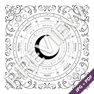DIGITAL DOWNLOAD: the Wheel of the Year / Wicca / Pagan Calendar ...
