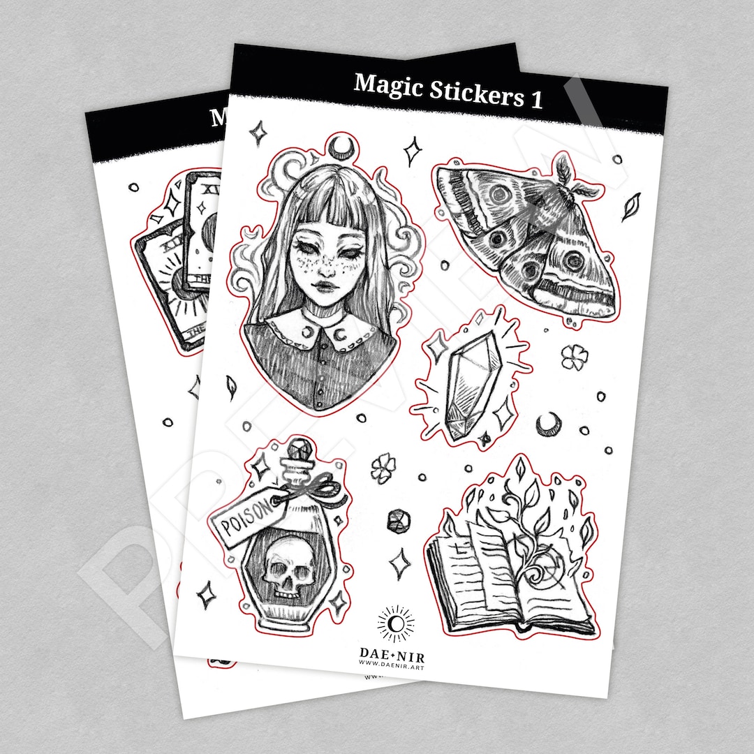 Handmade Sticker Set: Magic Stickers Set / Wicca / Dark Art Stickers ...