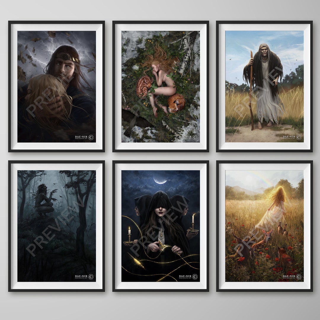 Slavic Mythology - Gods and Demons / Original Art / Fantasy Wallart ...