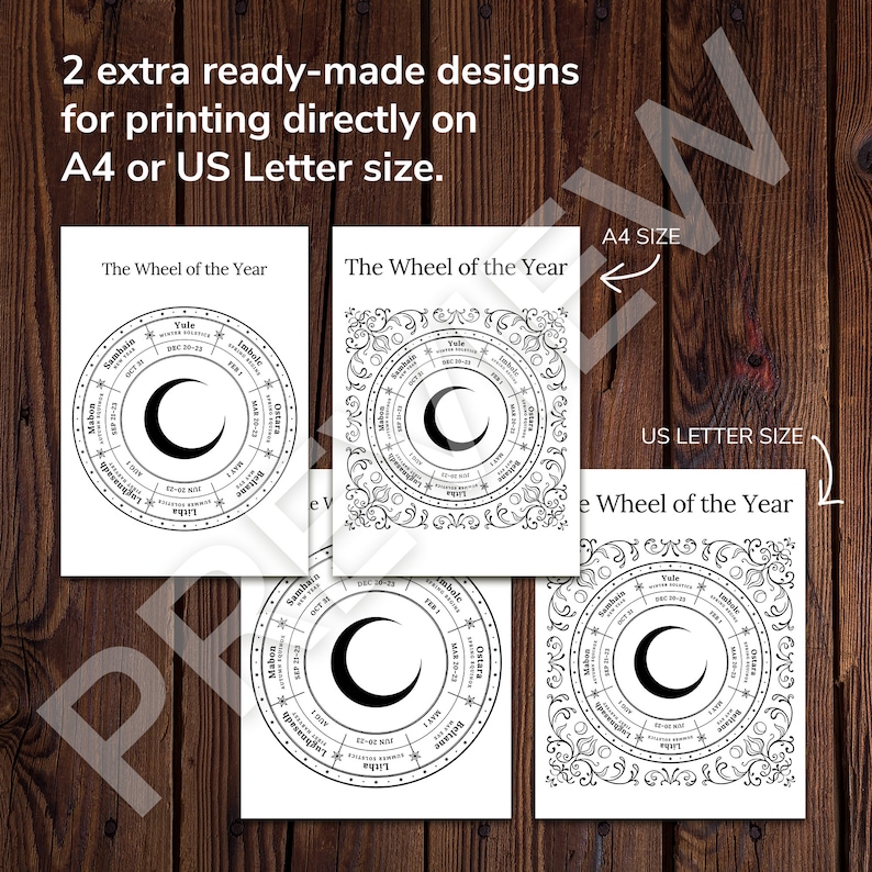 DIGITAL DOWNLOAD: the Wheel of the Year / Wicca / Pagan Calendar ...