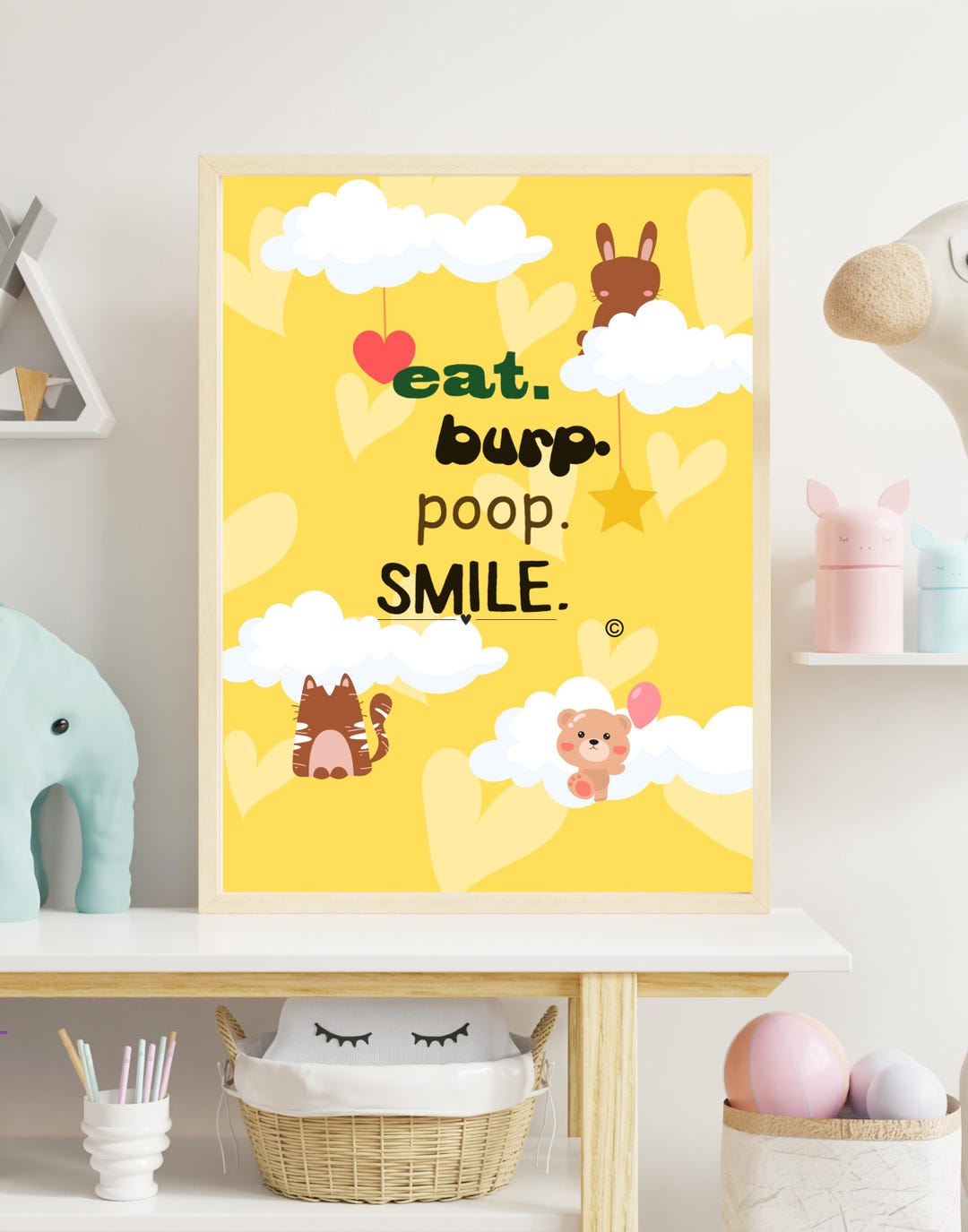 Eat Burp Poop Smile Funny Baby Poster for Nursery Poster for Nursery ...