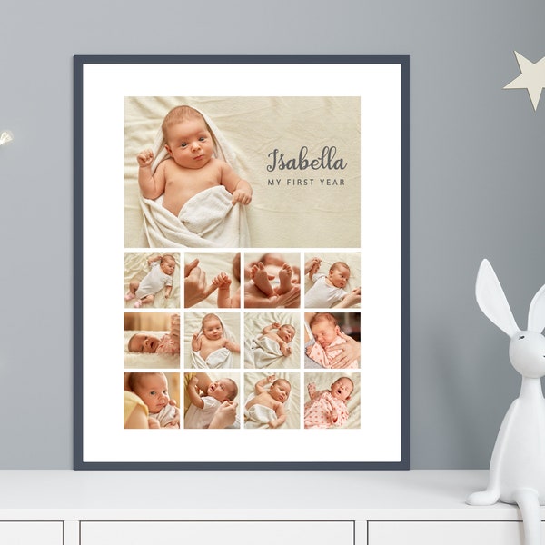 12 Month Birthday Poster - Etsy