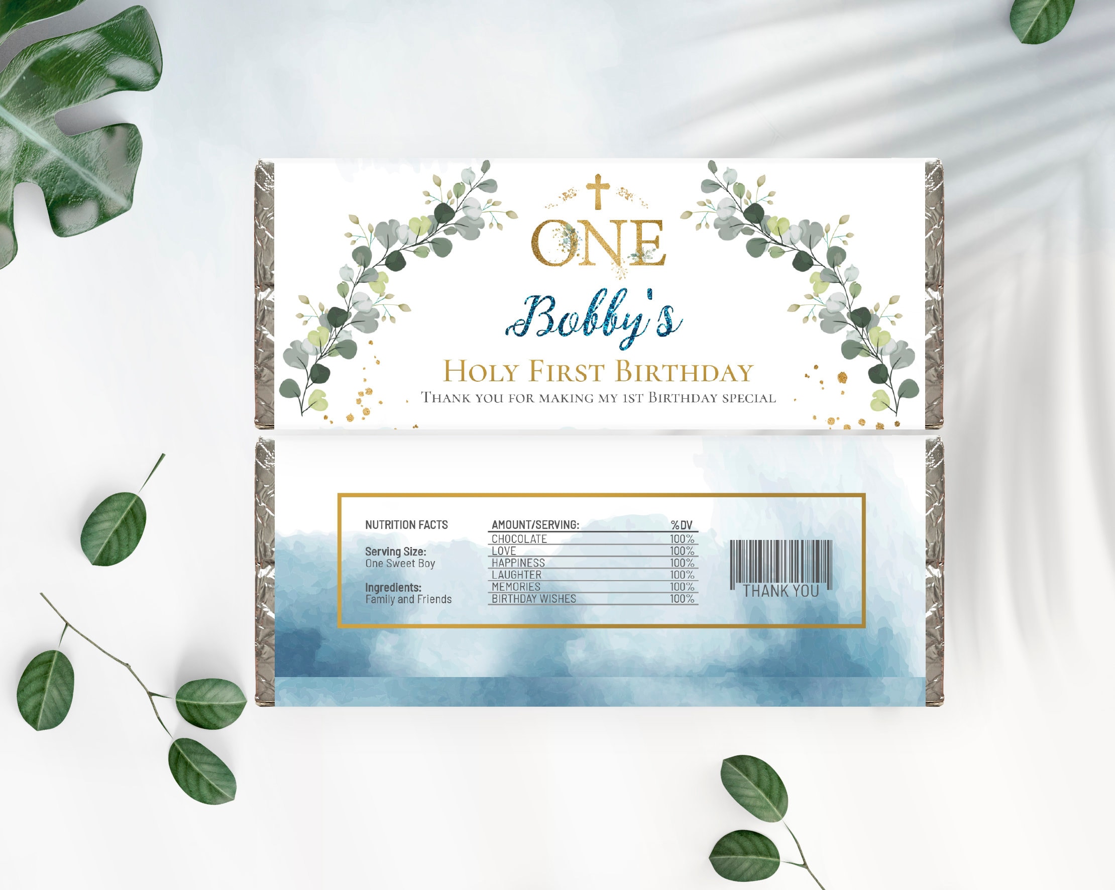 Chocolate Bar Wrapper Instant Download. Boy Christening and First ...