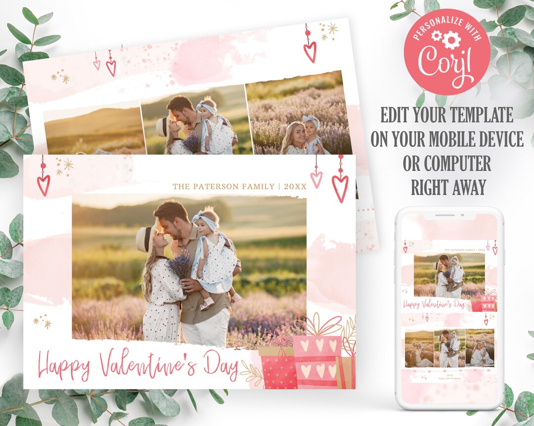Valentine's Day Card With Photo. Custom Valentines Day Card With ...