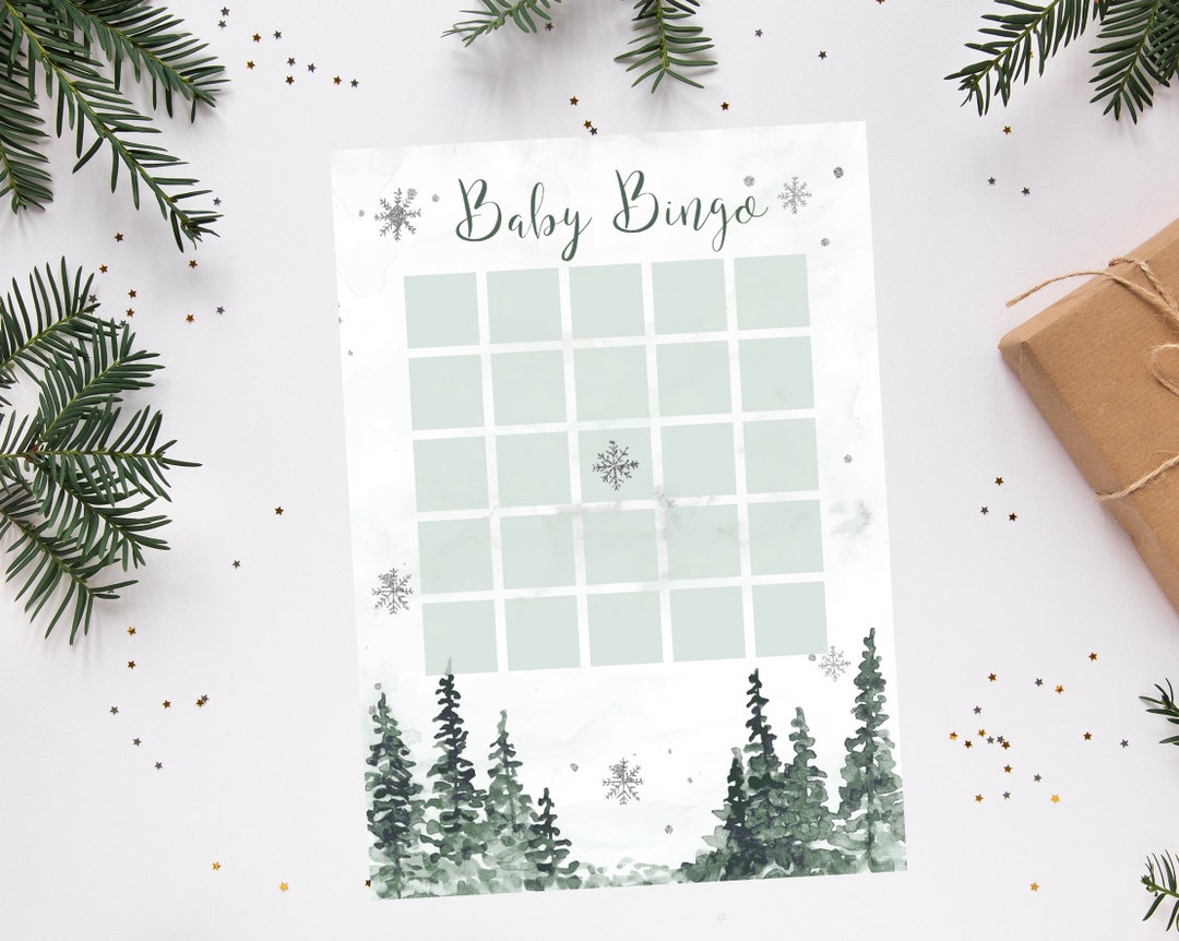 Editable Winter Baby Shower Bingo Game. Baby It's Cold Outside Baby ...