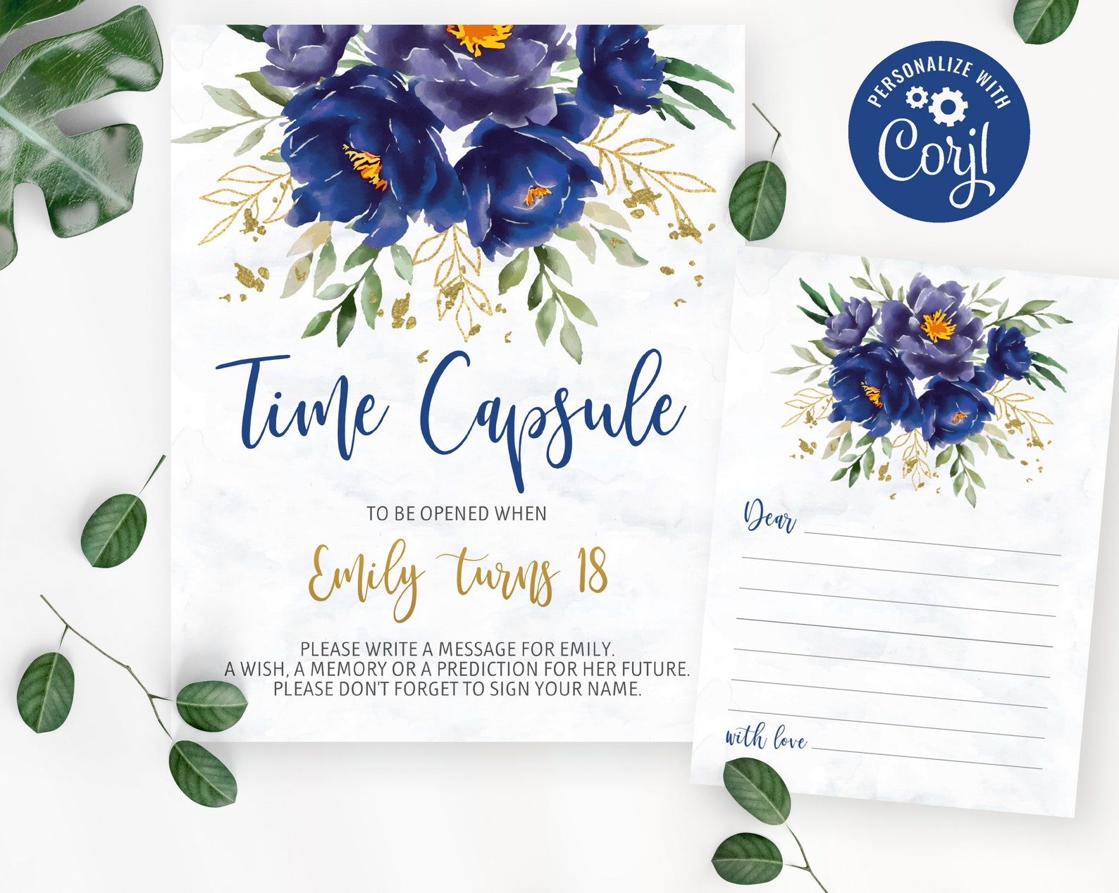 Time Capsule First Birthday. First Birthday Time Capsule. Navy - Etsy