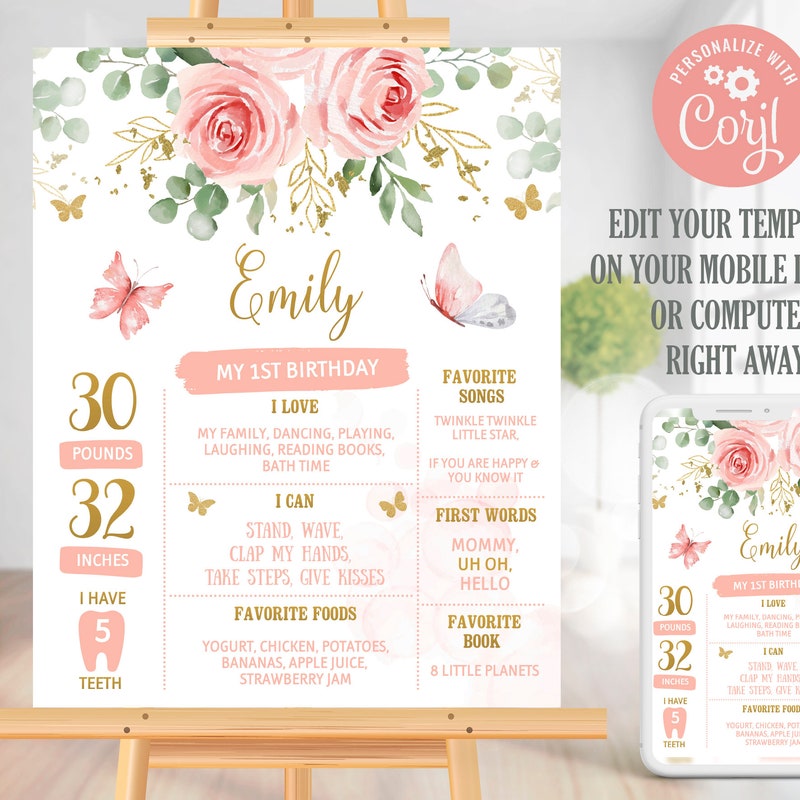 1st Birthday Poster - Etsy