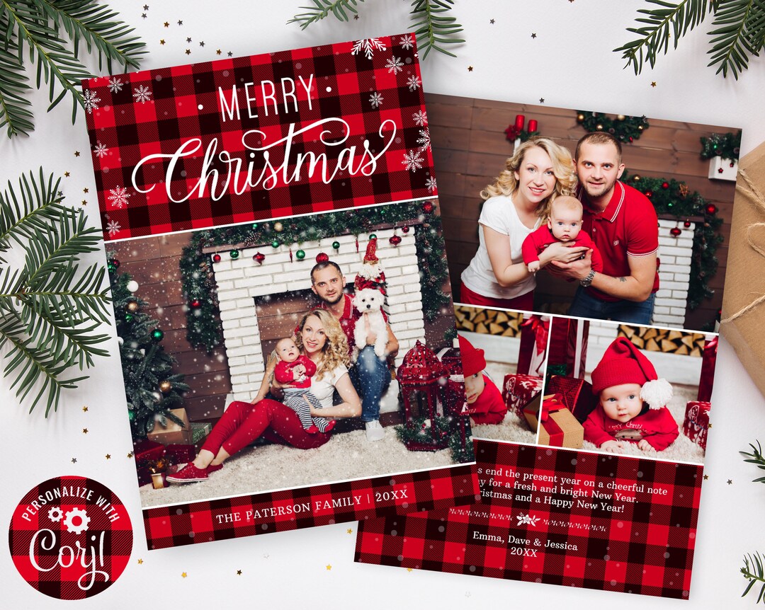 Christmas Cards Template Corjl. Photo Christmas Card. Christmas Photo ...