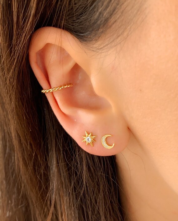 Ear Cuff Gold dainty Ear Cuff gold delicate Sterling | Etsy