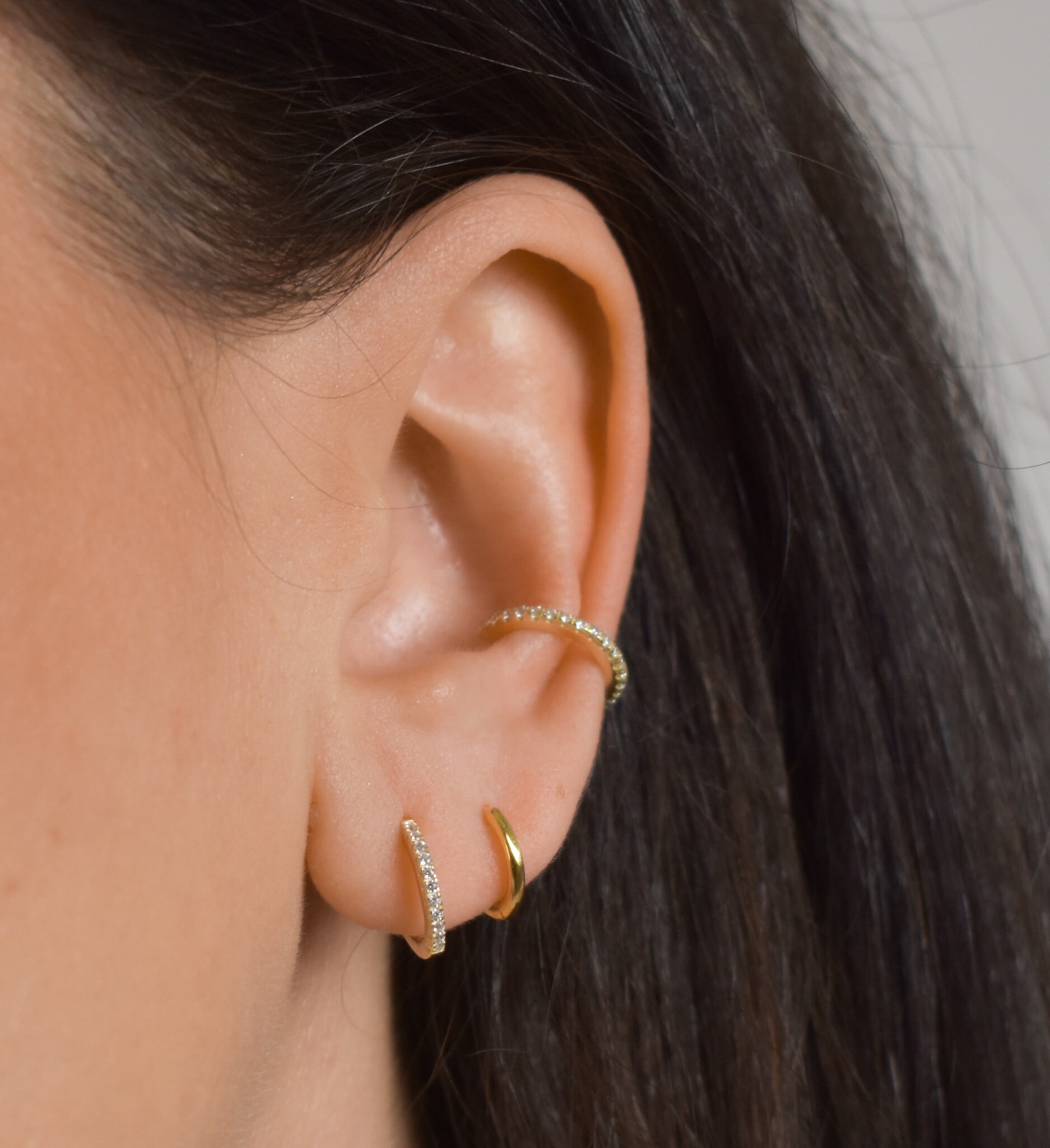Ear Cuff CZ Dainty Ear Cuff Gold CZ Ear Cuff Tiny Cuff - Etsy