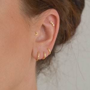 Tiny Moon Piercing * Helix Moon Piercing * Gold Conch Piercing ...