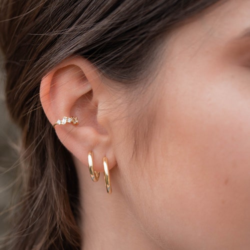 Delicate Hoop Gold Small Hoop Earrings Silver Fine Earring - Etsy