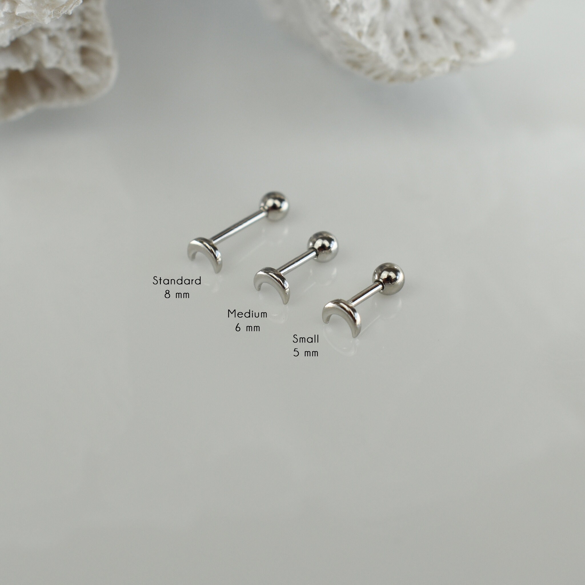 Tiny Moon Piercing Helix Moon Piercing Gold Conch Piercing - Etsy