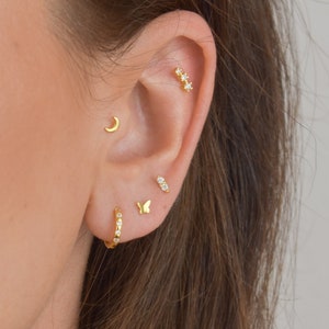 Butterfly Piercing Gold * Helix Piercing * Gold Conch Piercing ...
