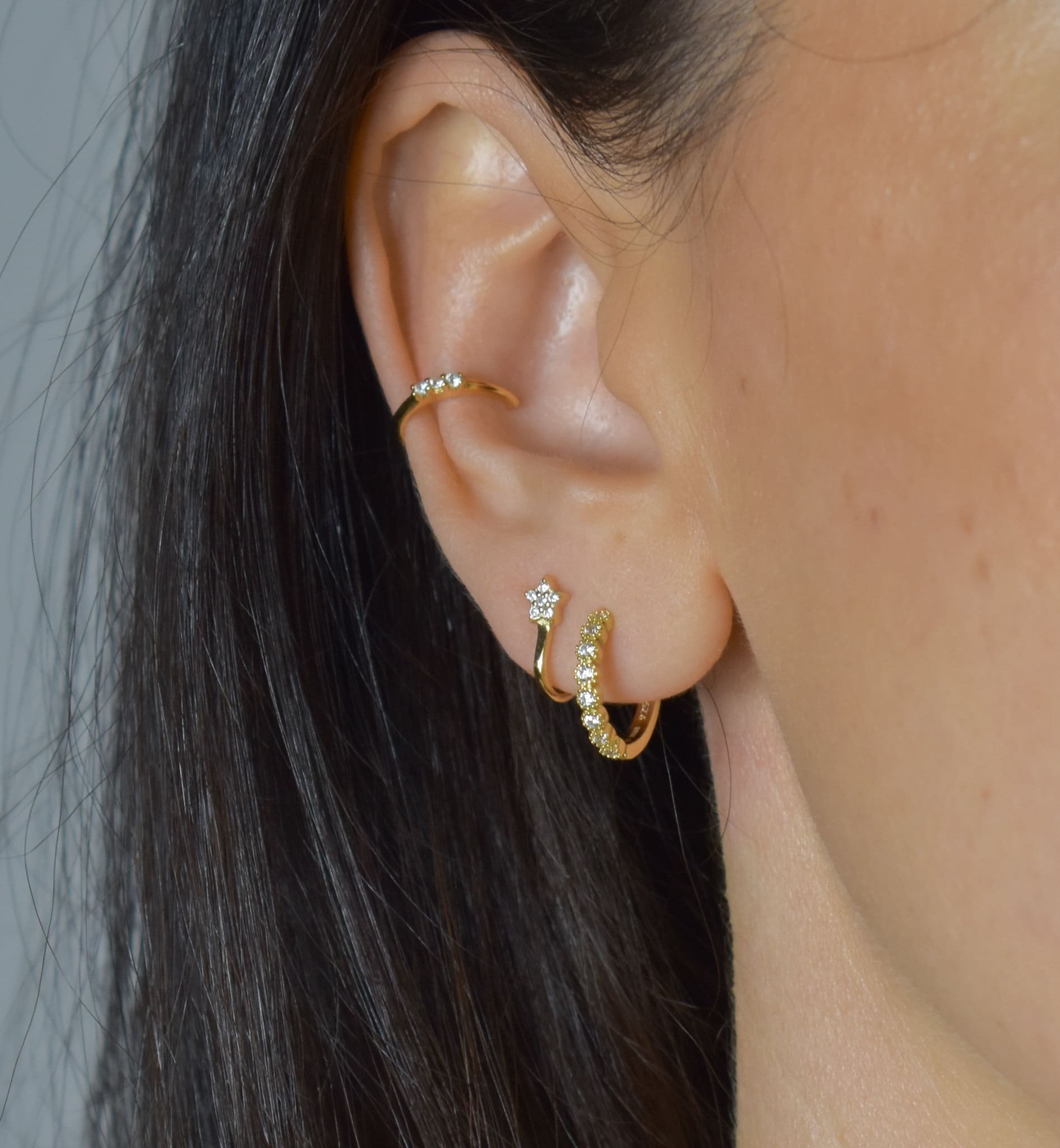 Ear Cuff CZ * Dainty Ear Cuff Gold * CZ Ear Cuff * Tiny Cuff ...