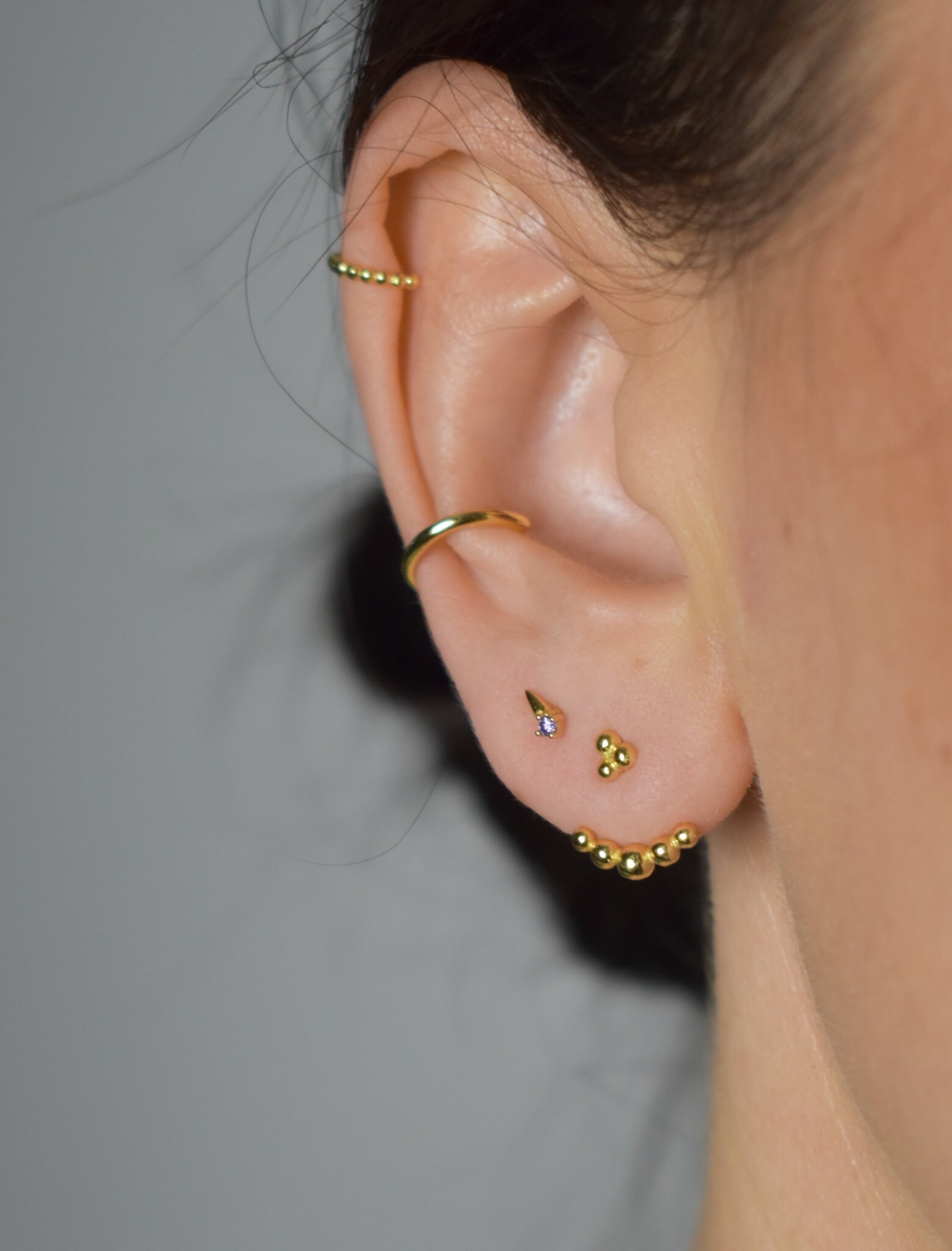 Front Back Earring Ball Front Back Gold Ear Studs Front - Etsy