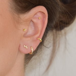 Butterfly Piercing Gold * Helix Piercing * Gold Conch Piercing ...