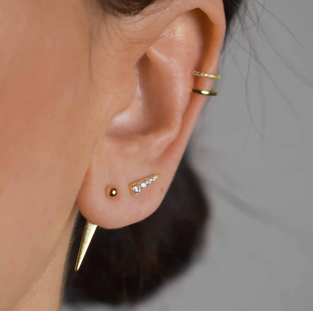 Front Back Earring Ball Front Back Gold Ear Studs Front Back Ear Studs ...