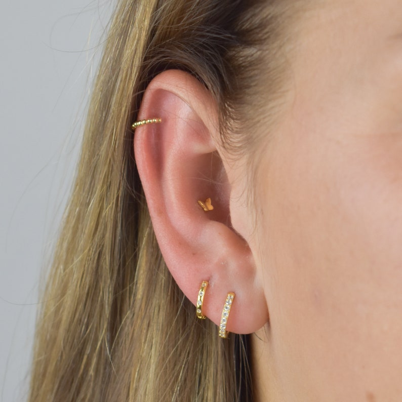 Schmetterling Piercing * Helix Piercing * Gold Conch Piercing ...