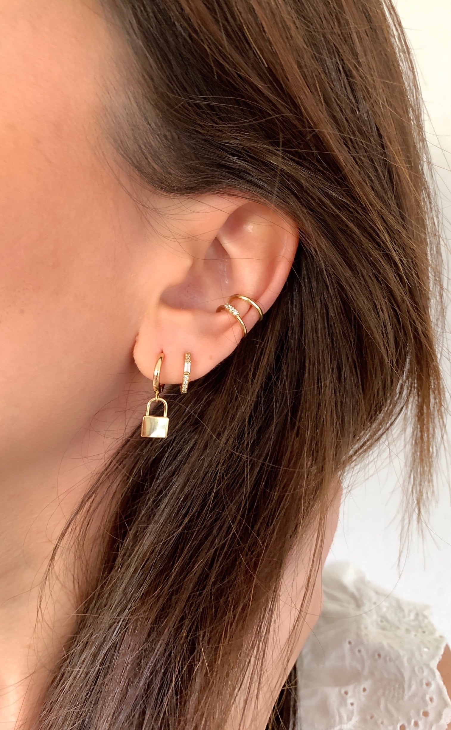 Ear Cuff CZ dainty Ear Cuff gold CZ Ear Cuff tiny cuff | Etsy