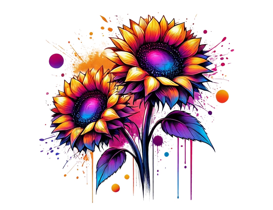 Orange Purple Blue Sunflowers 10 PNG Images Transparent Background ...