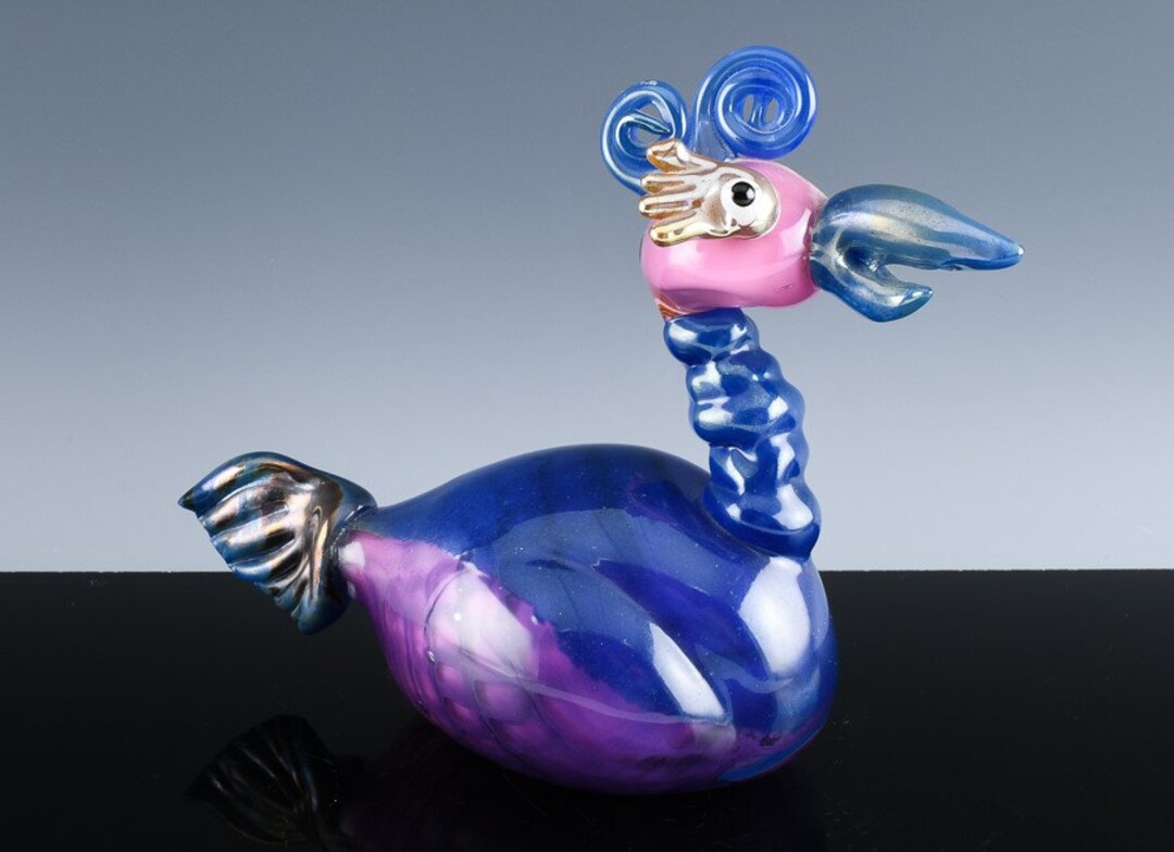 Wonderful Modern Artist Signed Art Glass Bird Figurine Paperweight by ...
