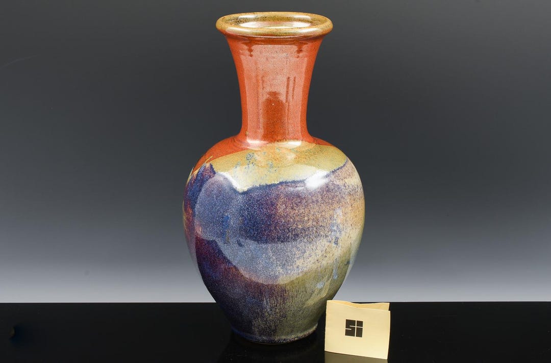 Stunning Vintage Signed Steve Irvine Canadian Studio Art Pottery Flower ...